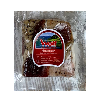 Premium Guanciale di Sauris, Schweinebacke Speck kaltgräuchert und ...