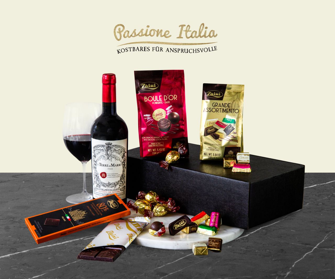 Geschenkset Rotwein & Schokolade Pralinen "Dunkles Genuss Duo" passione ...