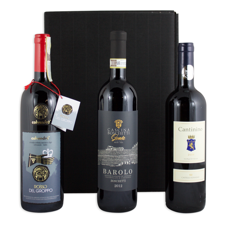 Geschenkset mit drei Prestige Rotweinen PassioneItalia